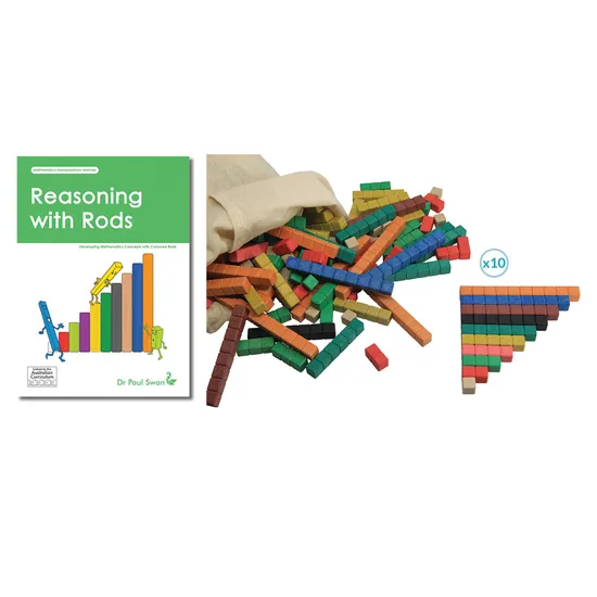 Teachables Eco-Wood Coloured Rods Class Kit – Numeracy Set