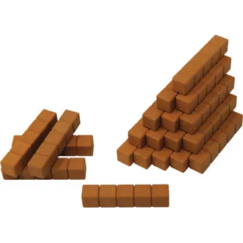 Teachables Eco-Wood Base Ten Half Longs – Pack of 20, Orange