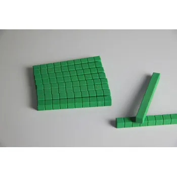 Teachables Eco-Wood Base Ten Longs – Green, Set of 10