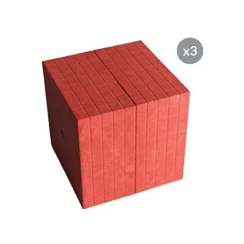 Teachables Eco-Wood Base Ten Thousand Cube – Red, Set of 3
