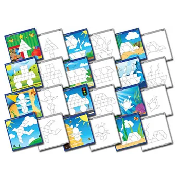 Pattern Blocks W'cards Col 12 pc