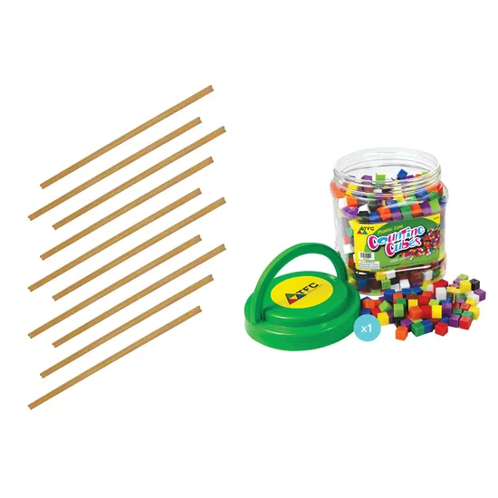 Teachables Grooved Metre Ruler Kit – With Counters, Set of 10