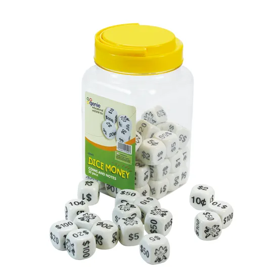 Teachables Dice – Money, Coins & Notes, Set of 50