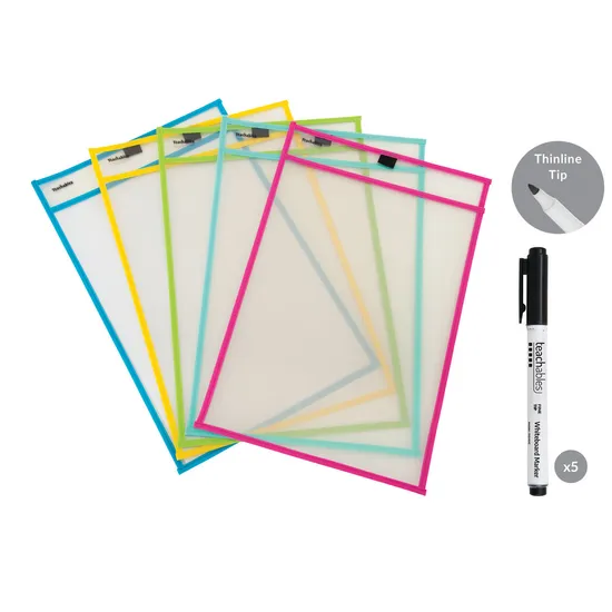 Teachables Write n Wipe Sleeves & Markers