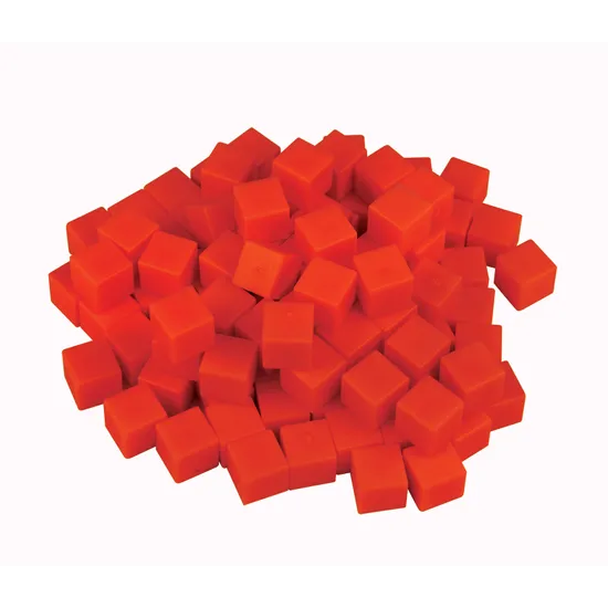 Teachables Base Ten MAB Units – Plastic, Red, Set of 100