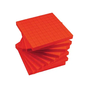 Base Ten MAB Flats Red - Set of 10