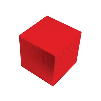Base Ten MAB Cube Plastic - Red - Each