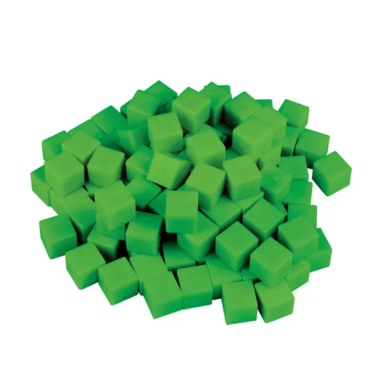 Base Ten MAB Units Plastic - Green - Set of 100