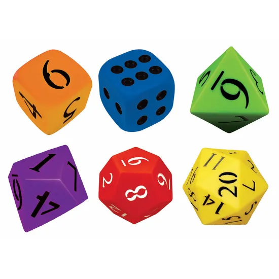 PVC Polyhedra Dice Kit - Set of 6