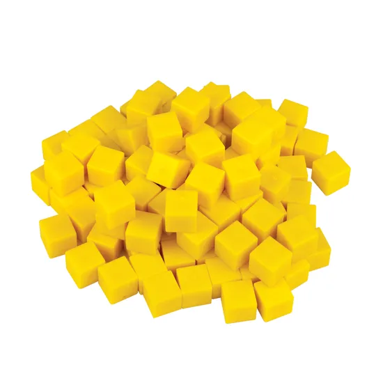 Base Ten MAB Units Plastic - Yellow - Set of 100