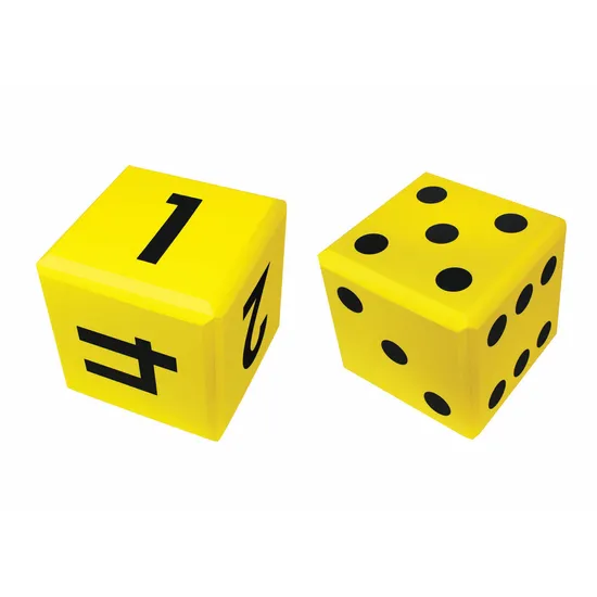 Soft Foam Dice Set of 2 - Numbers & Dots - 20cm