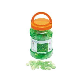 Teachables Transparent Counters – 16 mm, Green, Pack of 1000