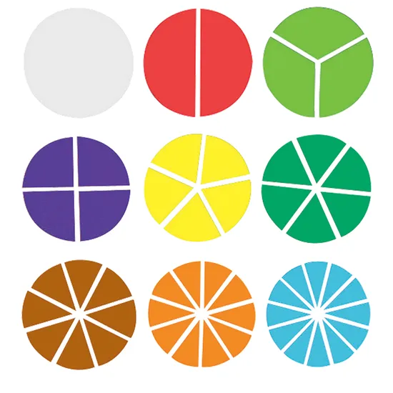 Teachables Fraction Circles – Student Set, 51 Pieces