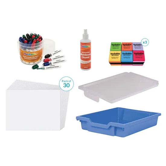 Show & Tell Mini Whiteboard Plain Kit 91 Pieces