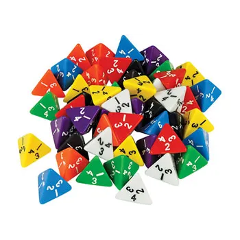 Dice: 4 Face Solid 50 Pieces