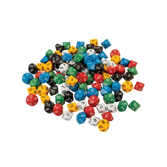 Teachables Dice – 10-Face Solid 0–9, Set of 50
