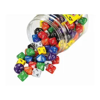 Dice: 10 Face 0-9 Jar - 100pc