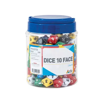 Dice: 10 Face 1-10 Jar 100 pc