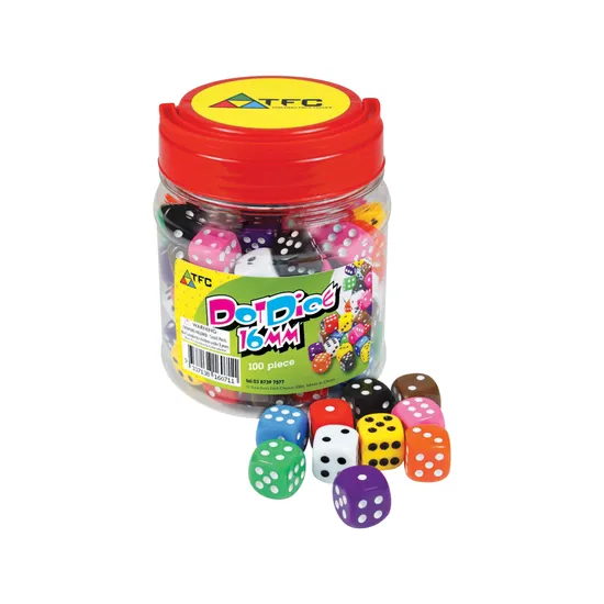 Dice: 16mm Dot Dice Jar 100p