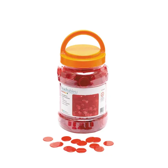 Teachables Counters – Transparent Red, 22 mm, Pack of 1,000