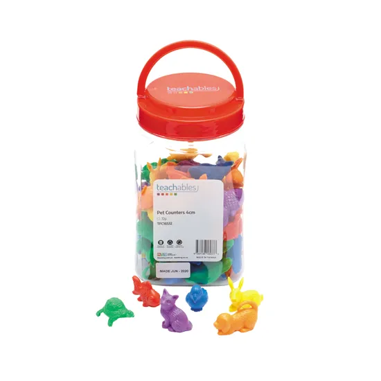 Teachables Pet Counters – 4 cm, Jar of 72