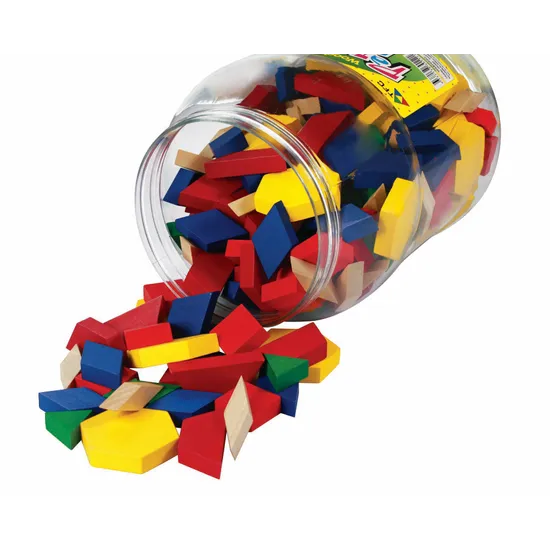 Wooden Pattern Blocks - 250pc in Jar