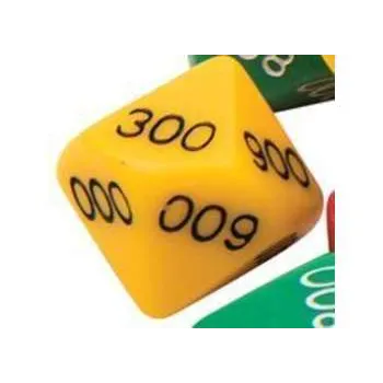 Teachables Dice – 10 Faces, 000–900, Yellow, Single Unit