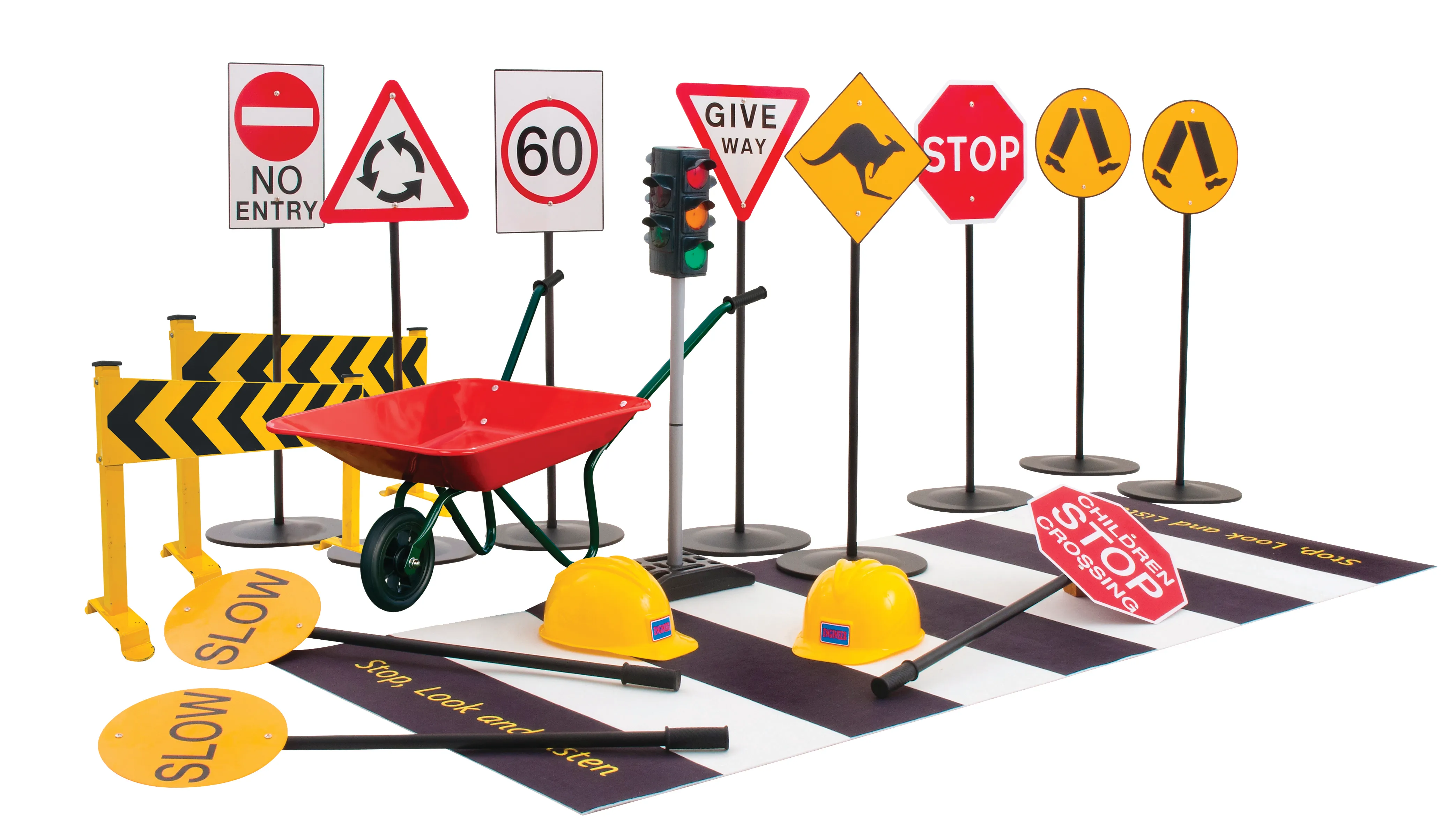 Road Safety Signs For Children Large Plastic Traffic Signs 6pcs