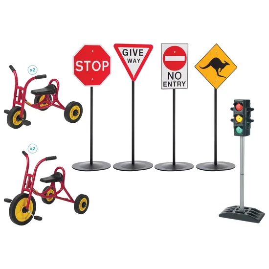 Medium & Small Trike & Road Sign Set of 9