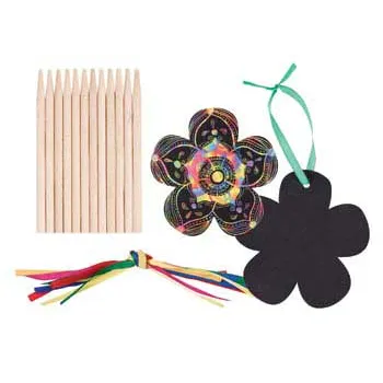 Scratch Art Flowers - Pack of 12