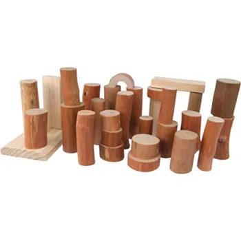 Barkless Wooden Log Blocks - 27 Pieces