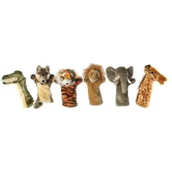 Wild Animals Glove Puppets - Set of 6