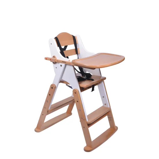 Wooden High-Low Feeding Chair - White