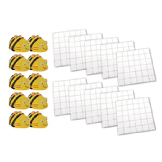Rechargeable Bee-Bot & Grid Mats Bundle of 10