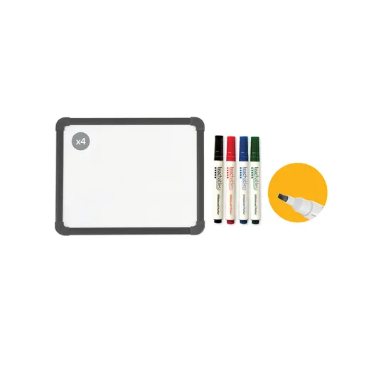 Teachables Magnetic Mini Whiteboards & Chisel Tip Asst Markers Kit