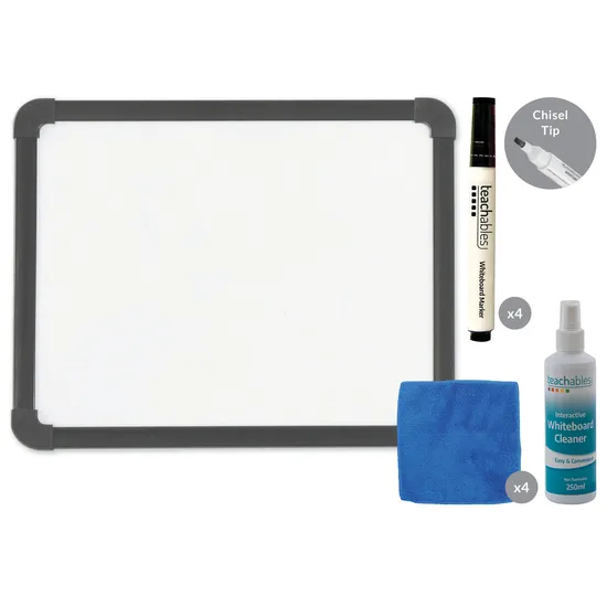 Teachables Magnetic Mini Whiteboards, Black Chisel Tip Markers ...