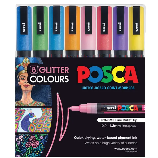POSCA Marker Glitter Fine - Pack of 8