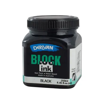 Derivan Block Printing Ink Black - 250 ml