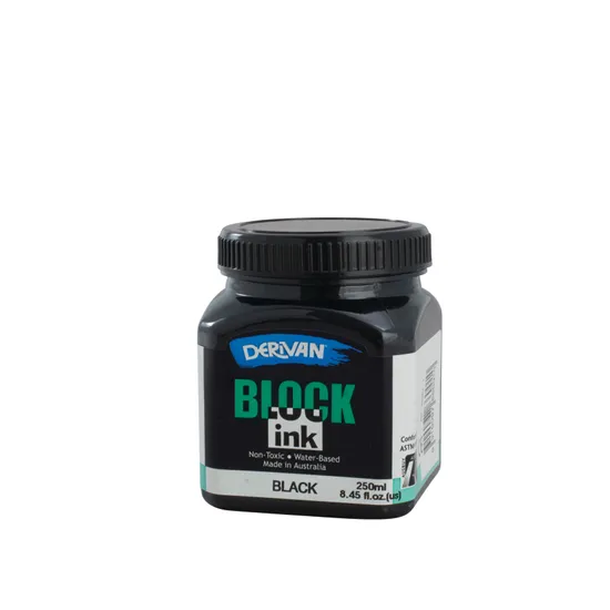 Derivan Block Printing Ink Black - 250 ml