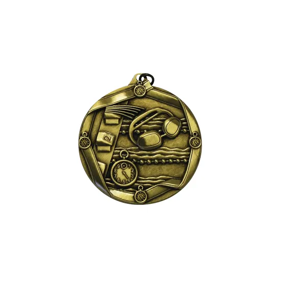 Swimming Medal 45mm Gold - MTA Catalogue