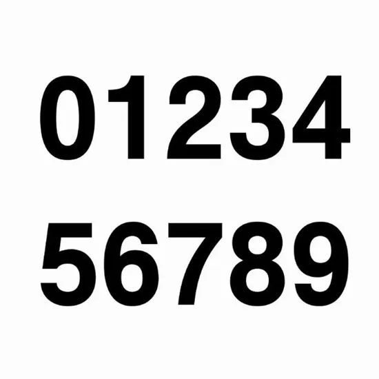 Black Vinyl Numbers 0 to 9 15cm