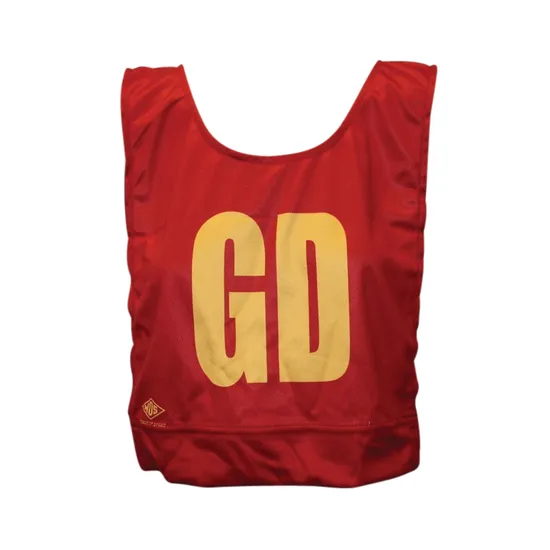 Netball Bibs Junior - Red & Gold