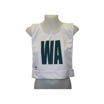 Netball Bibs Junior - White & Bottle - MTA Catalogue