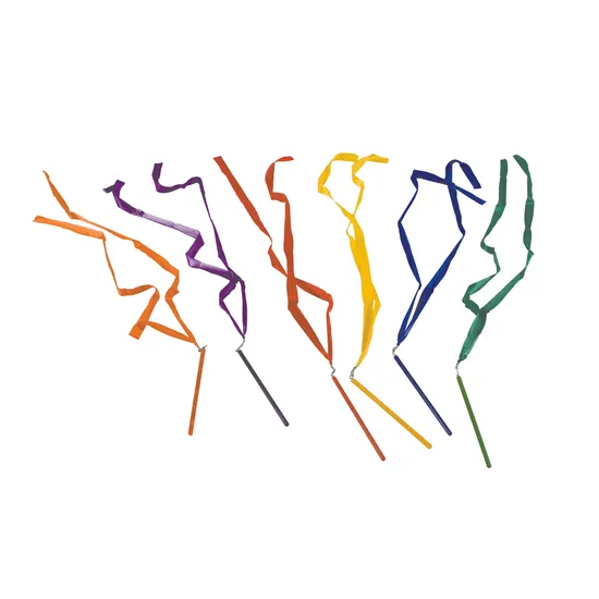 Gymnastic Ribbons Set of 6 Assorted Colours