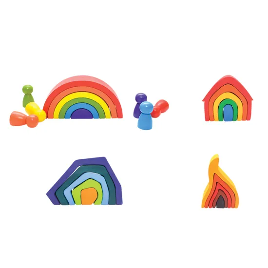 Rainbow Wooden Nesting Blocks - 27 pieces - MTA Catalogue