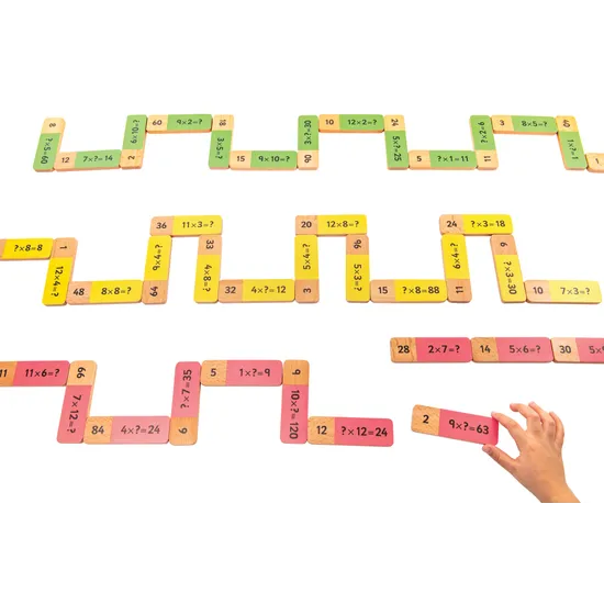 Wooden Multiplication Dominoes – Times Tables Game